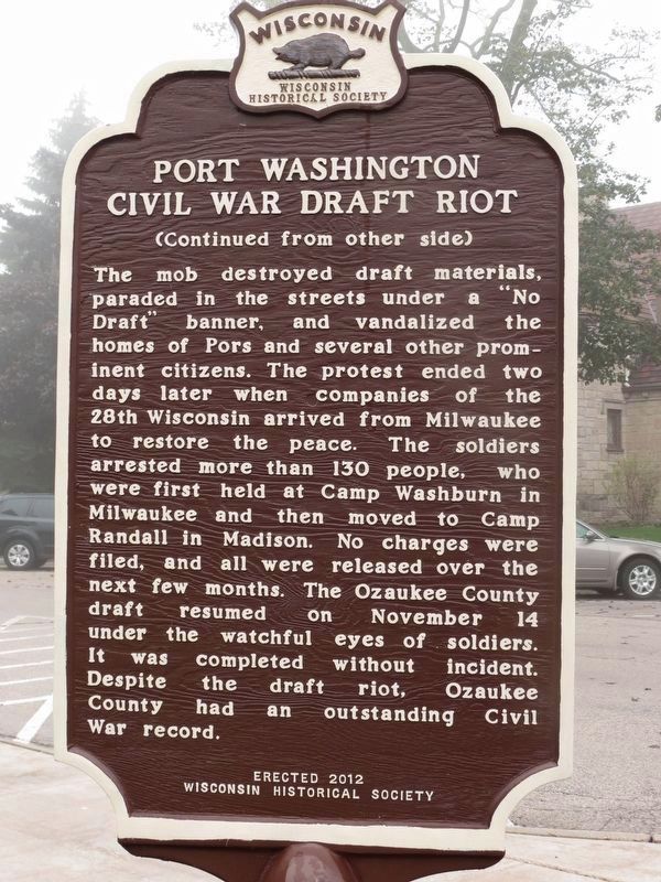 Port Washington Civil War Draft Riot Historical Marker