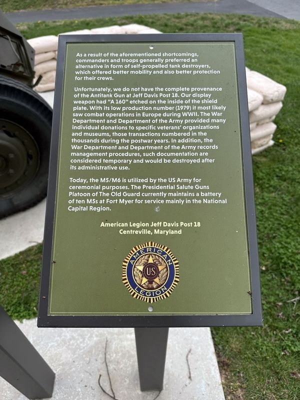 U.S. Army M5/M6 Antitank Gun Historical Marker