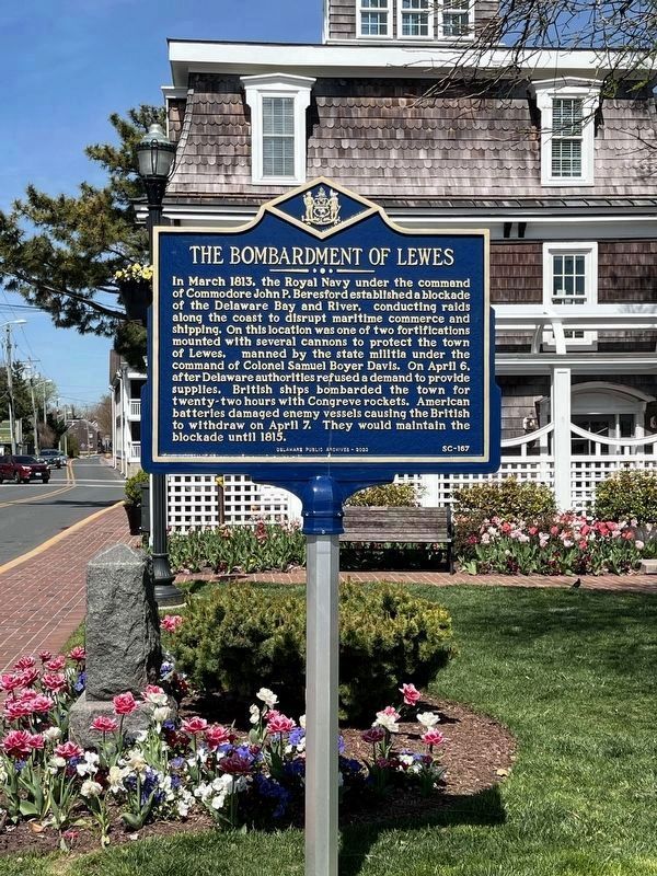 The Bombardment of Lewes Historical Marker