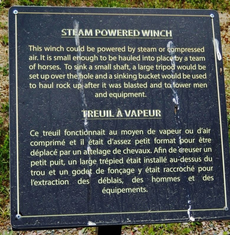 Steam Powered Winch / Treuil à vapeur Historical Marker