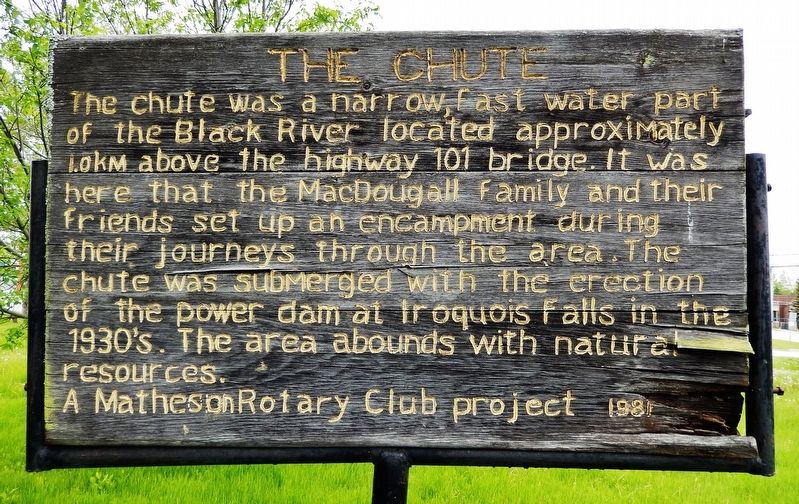 The Chute Historical Marker