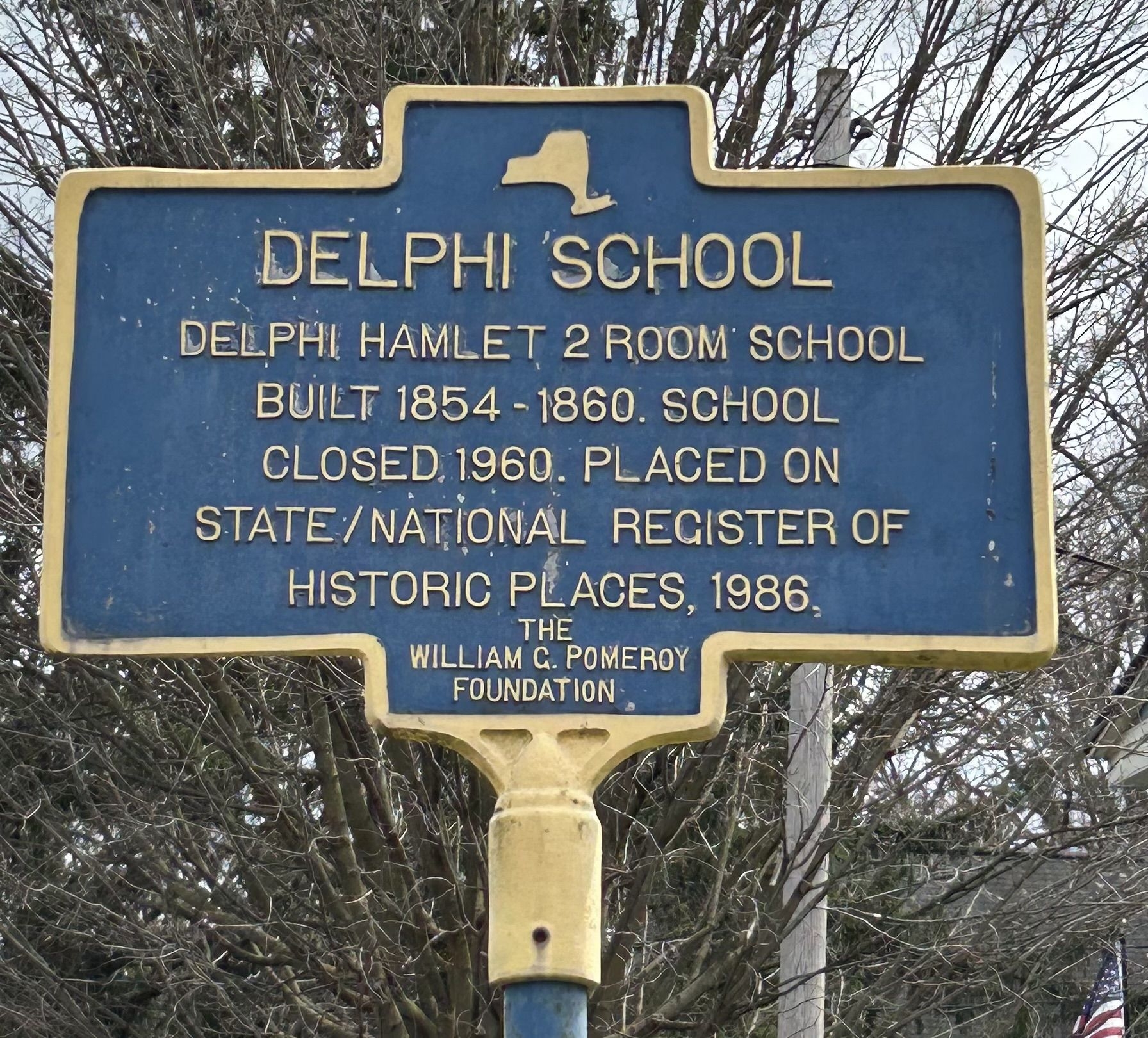 Photo: Delphi School Marker