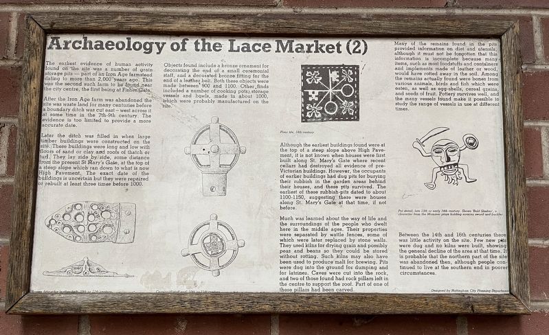 Archaeology of the Lace Market (2) Historical Marker