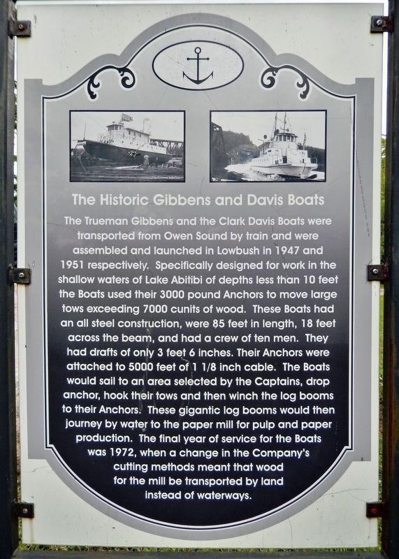 The Historic Gibbens and Davis Boats Historical Marker