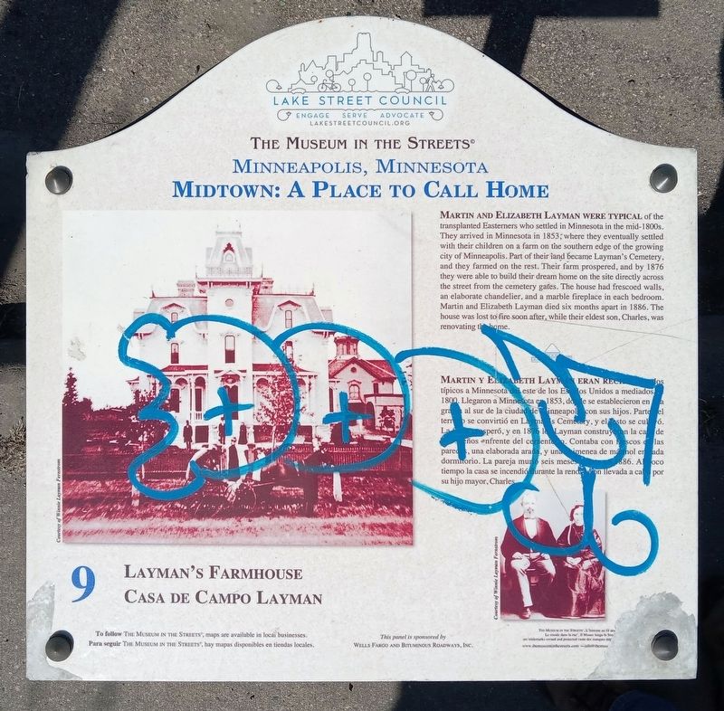 Layman's Farmhouse / Casa de Campo Layman Historical Marker