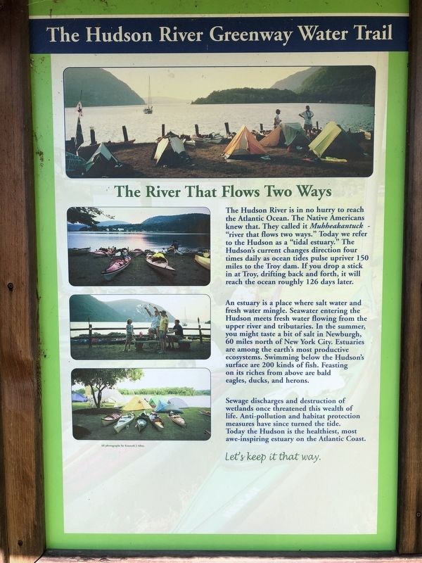 The Hudson River Greenway Water Trail Historical Marker