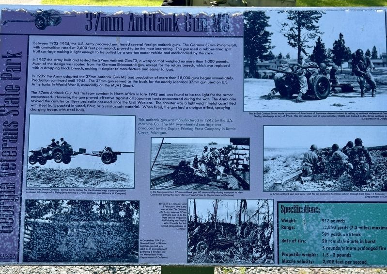 37mm Antitank Gun M3 Historical Marker