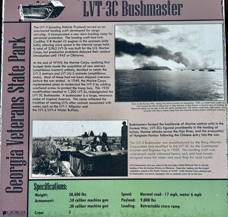 LVT-3C Bushmaster Historical Marker
