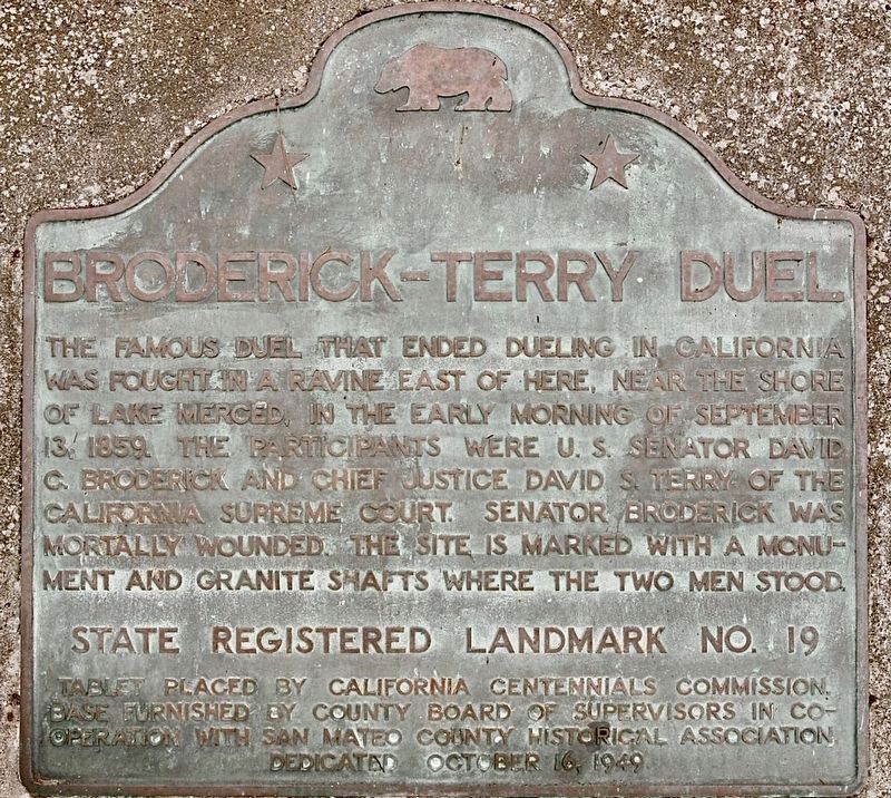 Broderick – Terry Duel Historical Marker