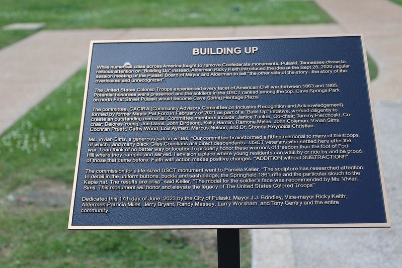 Building Up Historical Marker