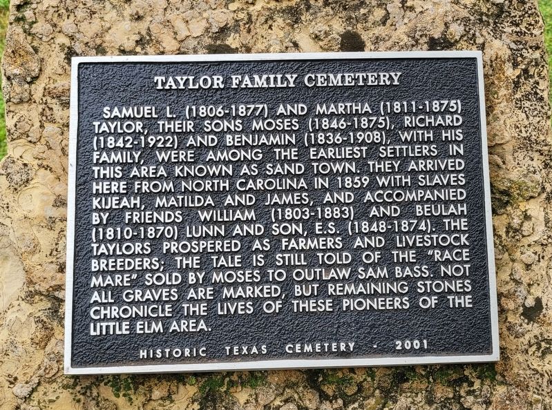 Taylor Family Cemetery Historical Marker