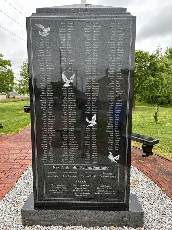 New Castle Italian Immigrant Memorial Historical Marker