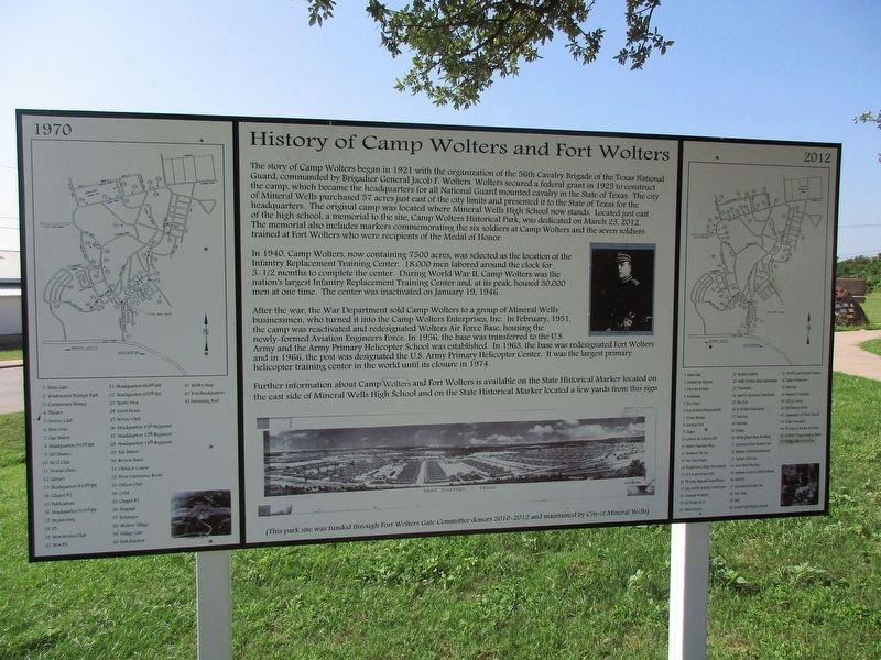 History of Camp Wolters and Fort Wolters Historical Marker