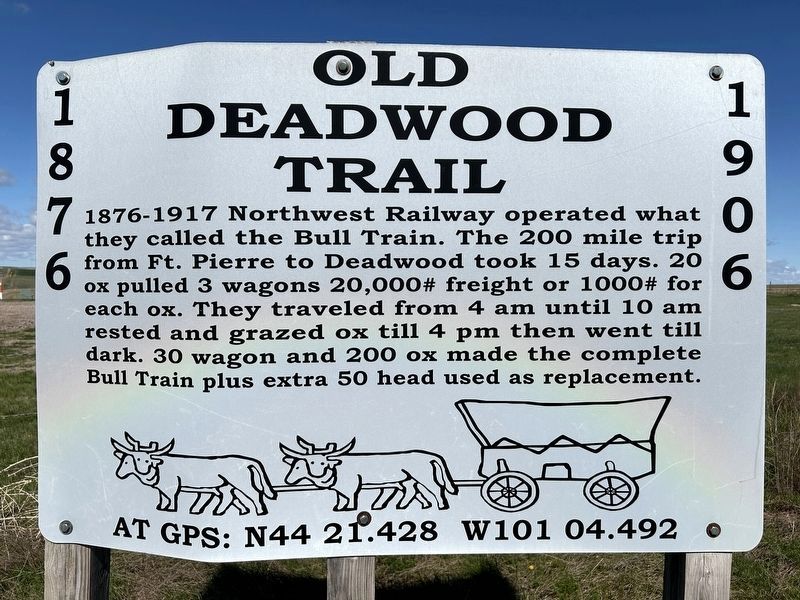 Old Deadwood Trail Historical Marker