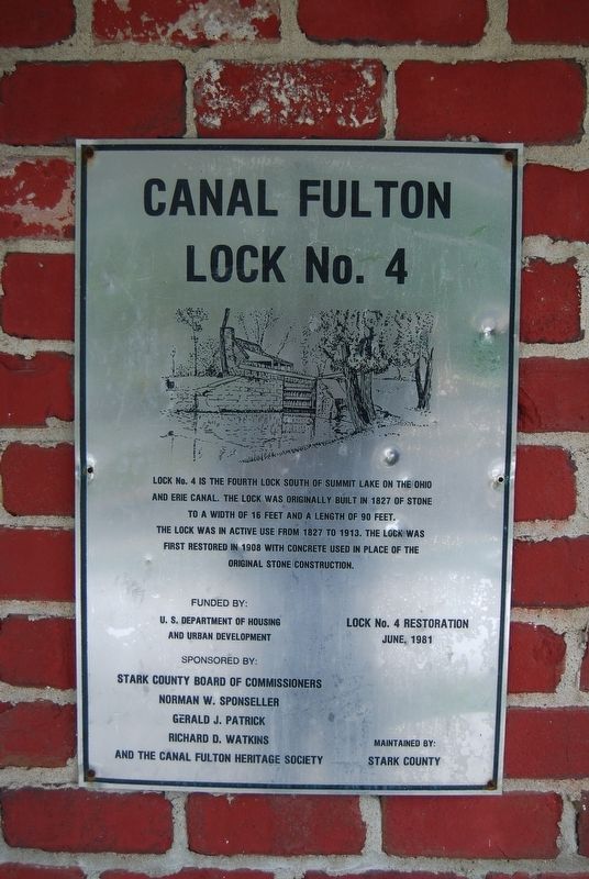 Canal Fulton Lock No. 4 Historical Marker