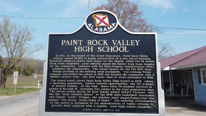 Paint Rock Valley High School Historical Marker