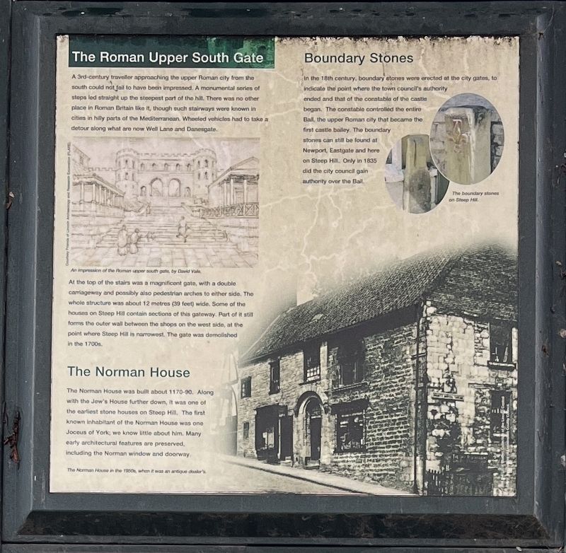 The Roman Upper South Gate Historical Marker
