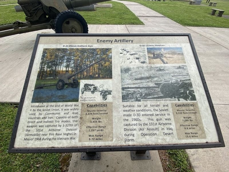 Enemy Artillery Historical Marker