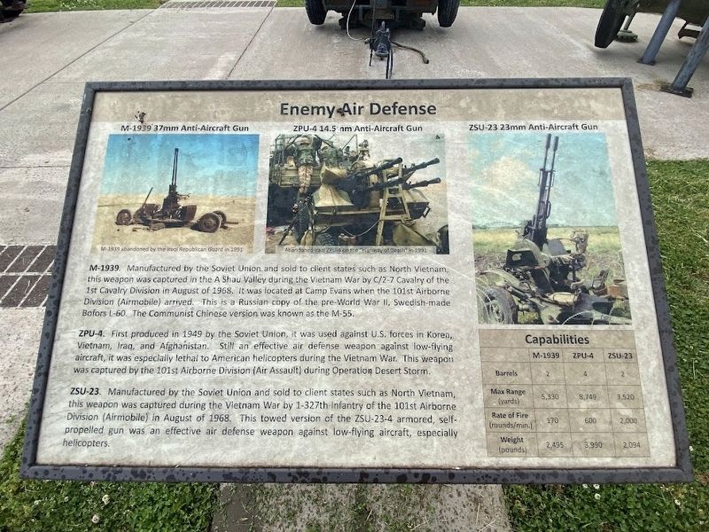 Enemy Air Defense Historical Marker