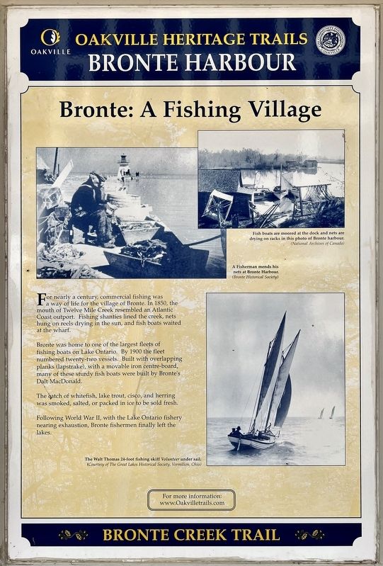 Bronte: a Fishing Village Historical Marker