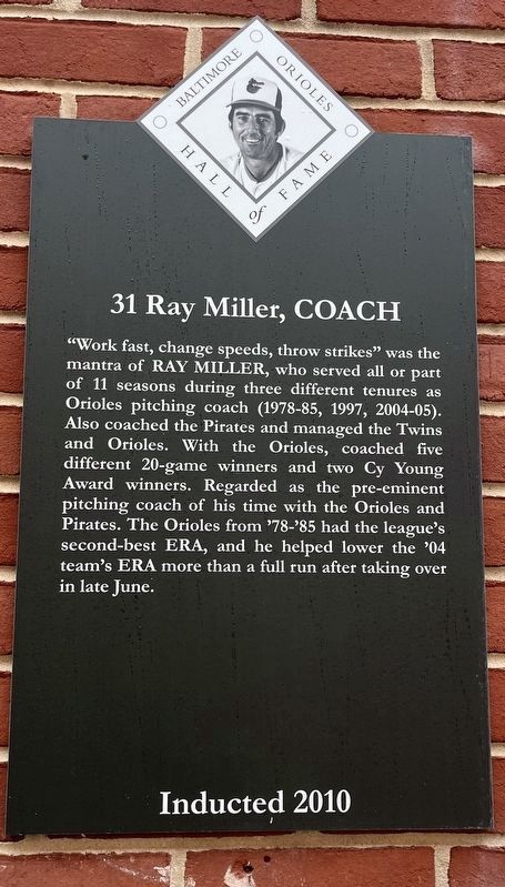 31 Ray Miller, Coach Historical Marker