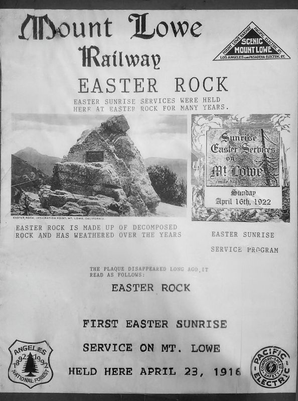 Easter Rock Historical Marker