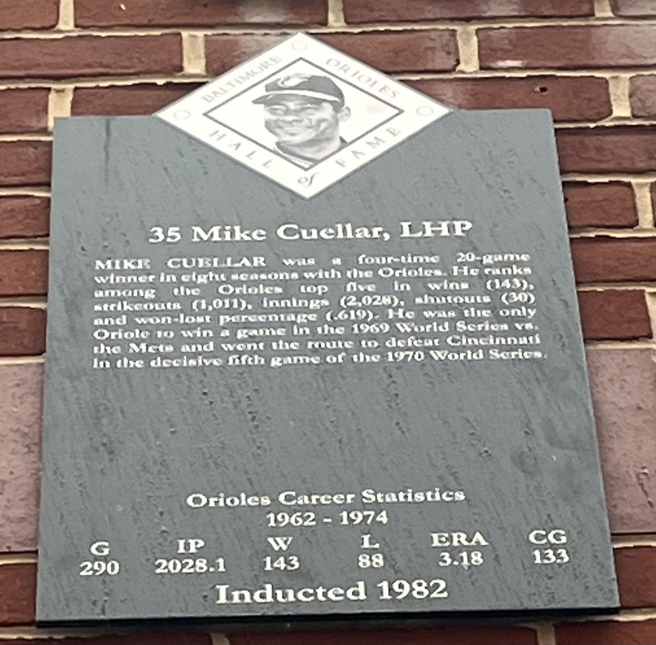 Photo: 35 Mike Cuellar, LHP Marker