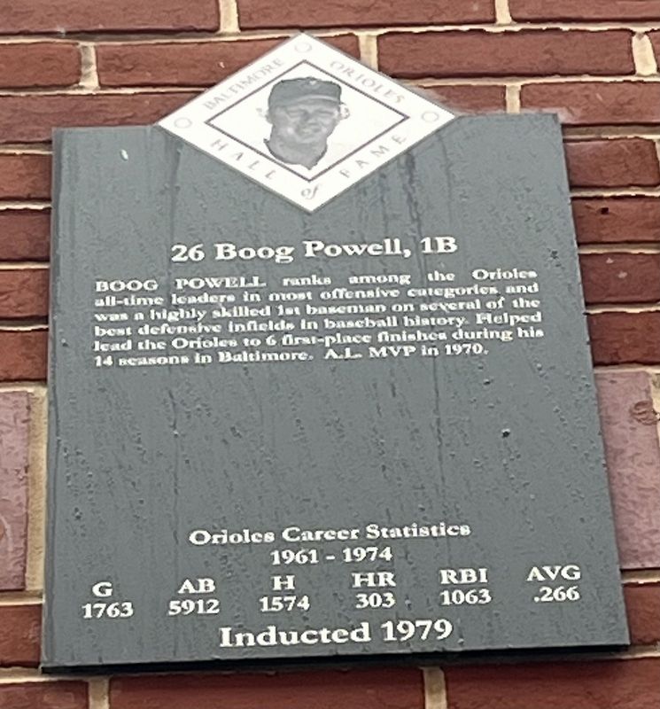 26 Boog Powell, 1B Historical Marker
