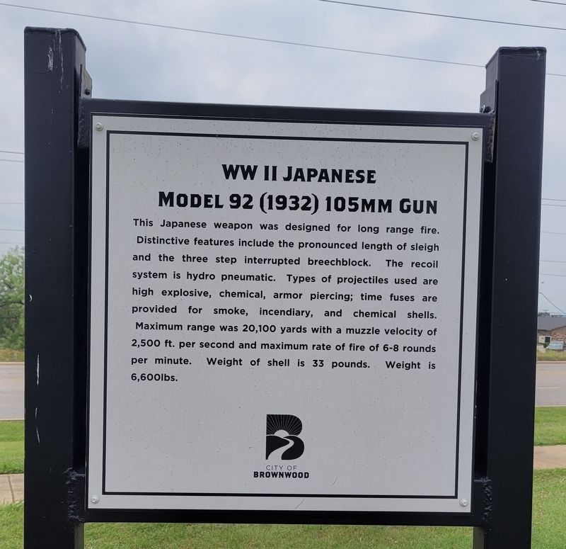 WW II Japanese Model 92 (1932) 105mm Gun Historical Marker