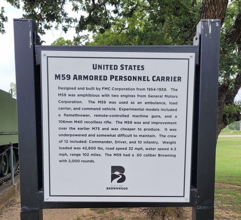 United States M59 Armored Personnel Carrier Historical Marker