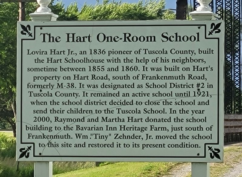 The Hart One-Room School Historical Marker