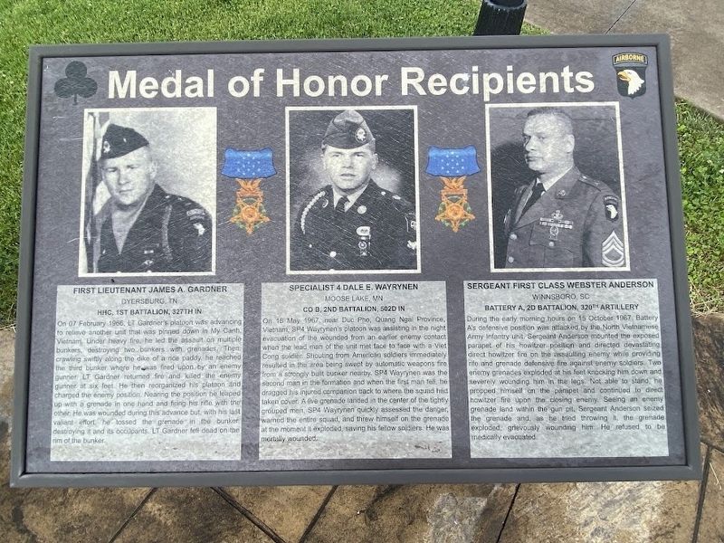 Medal of Honor Recipients Historical Marker