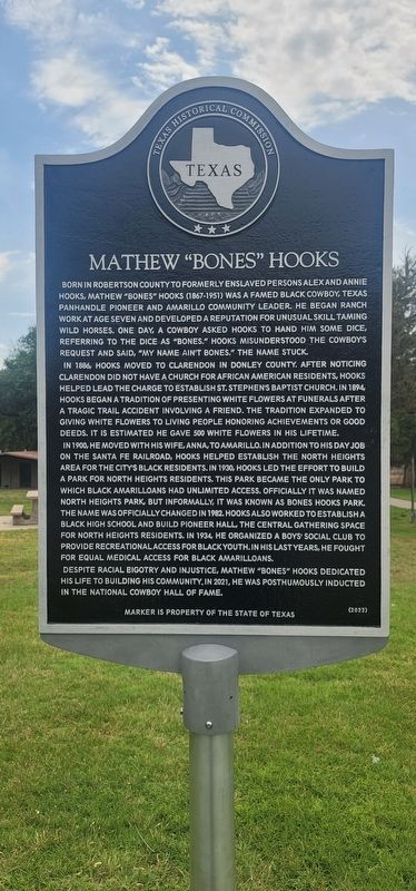 Mathew "Bones" Hooks Historical Marker