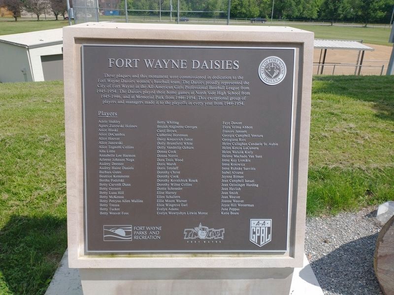 Fort Wayne Daisies Historical Marker
