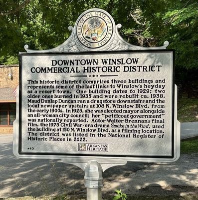 Downtown Winslow Commercial Historic District Historical Marker