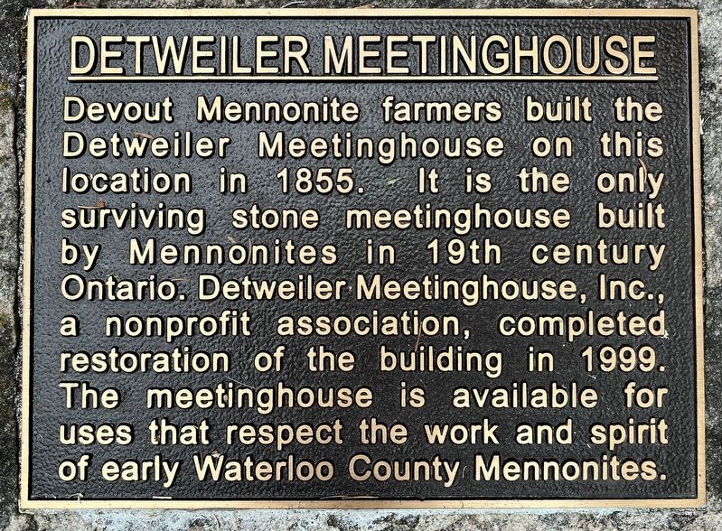 Detweiler Meetinghouse Historical Marker