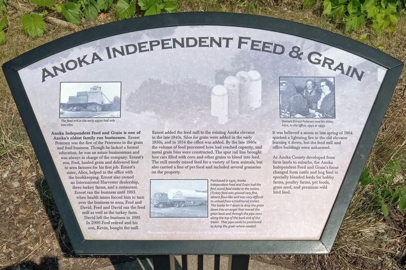 Anoka Independent Feed & Grain Historical Marker