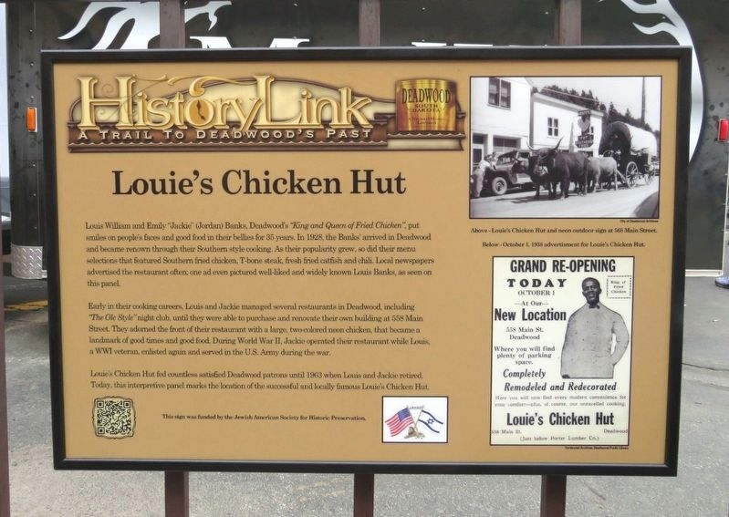 Louie's Chicken Hut Historical Marker