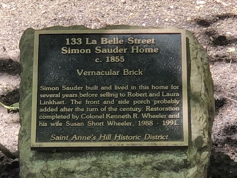 133 La Belle Street Historical Marker