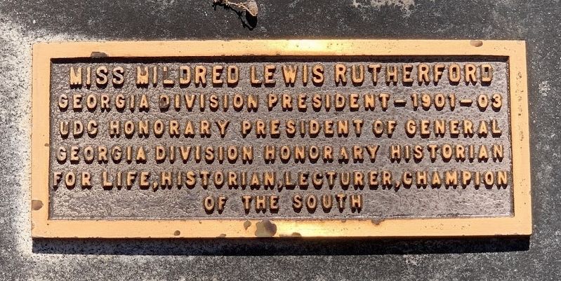 Miss Mildred Lewis Rutherford Historical Marker