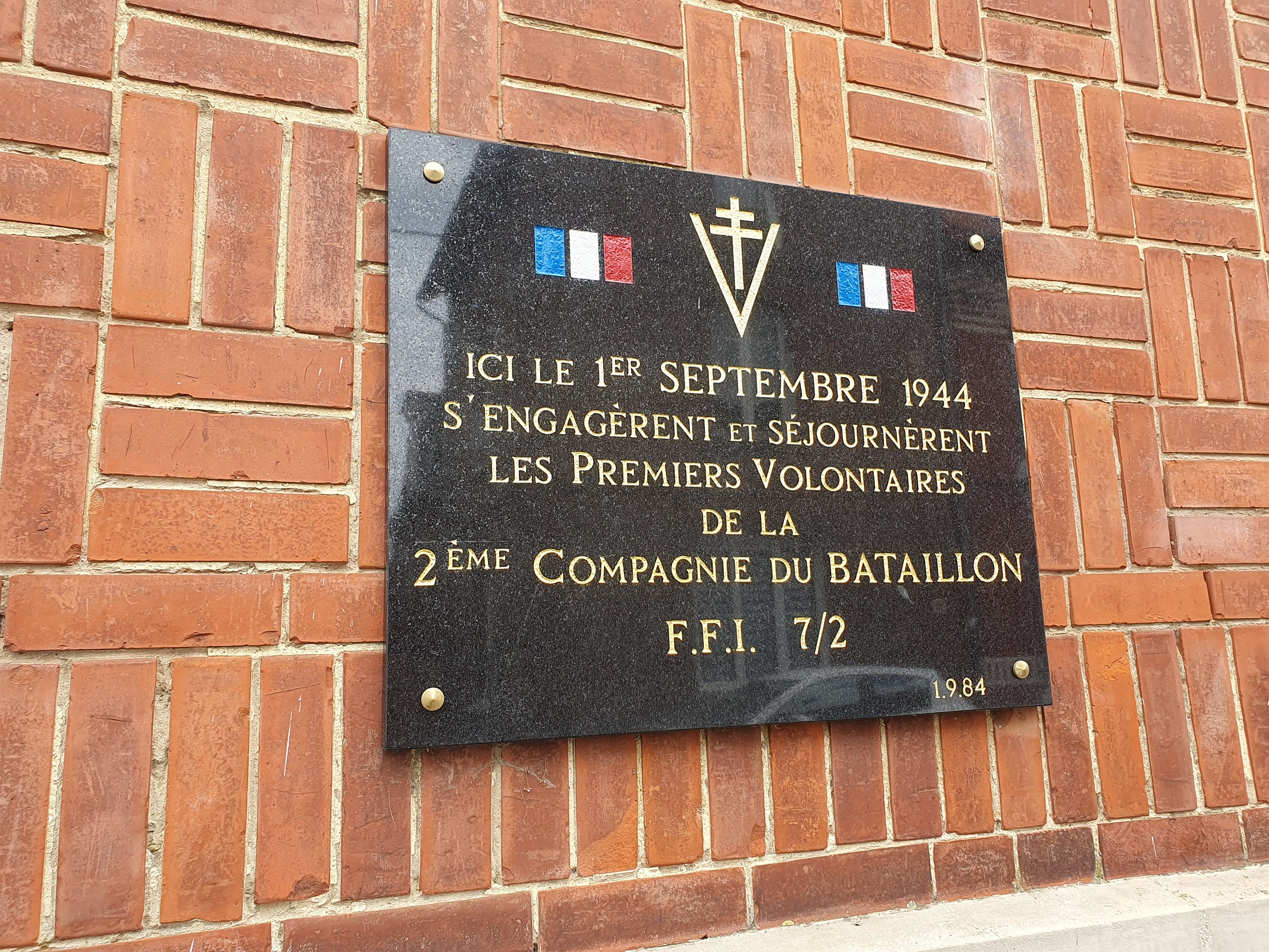 Photo: French Forces of the Interior Battalion 7/2 Marker