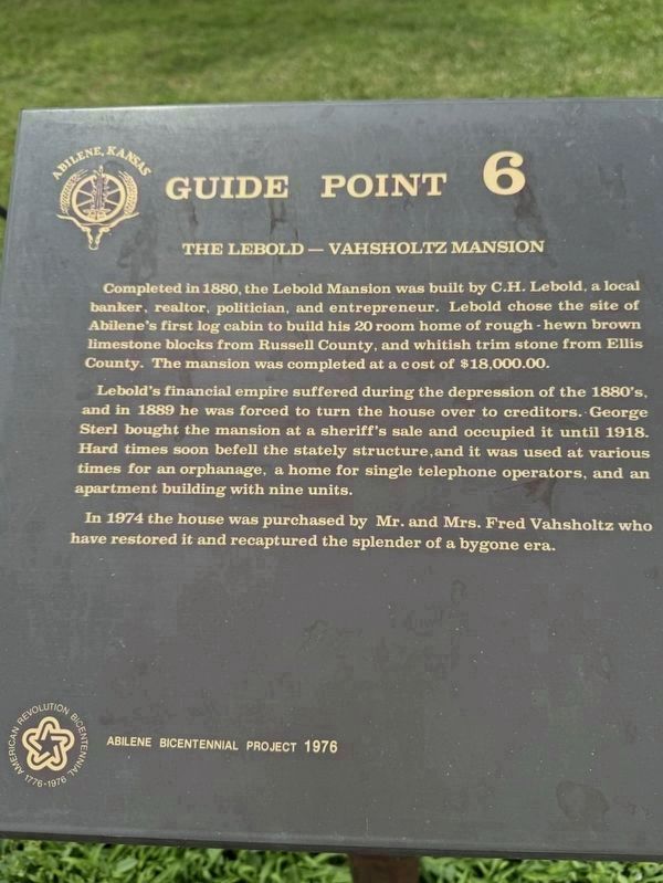 The Lebold-Vahsholtz Mansion Historical Marker