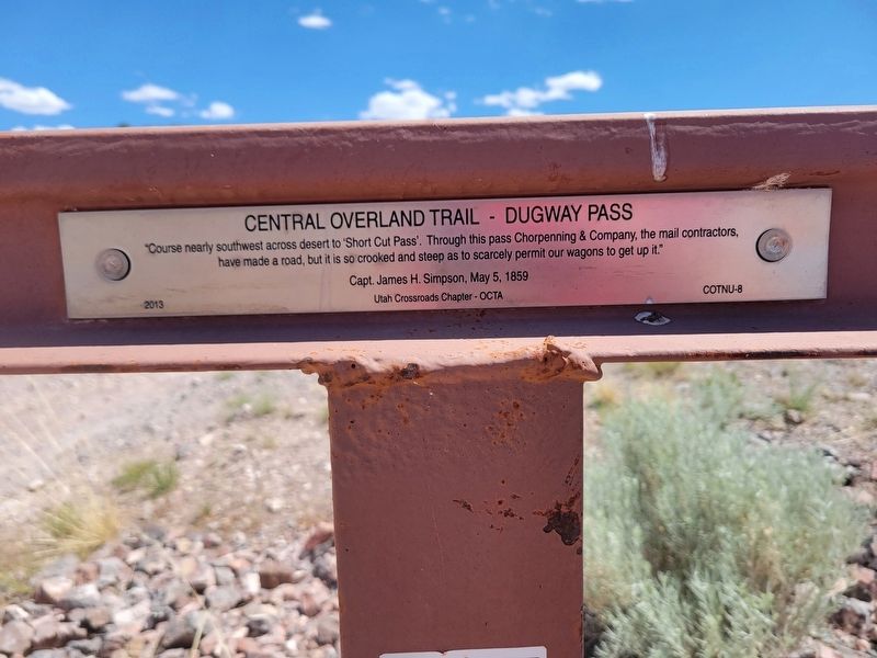 Central Overland Trail - Dugway Pass Historical Marker