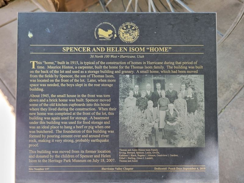 Spencer and Helen Isom "Home" Historical Marker