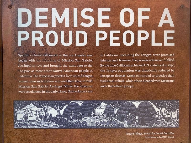 Land of the Tongva Historical Marker