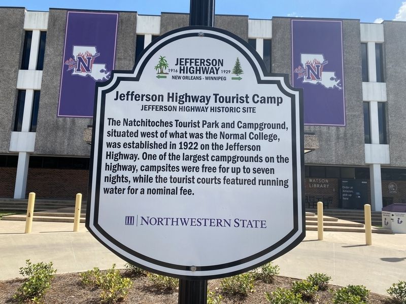 Jefferson Highway Tourist Camp Historical Marker