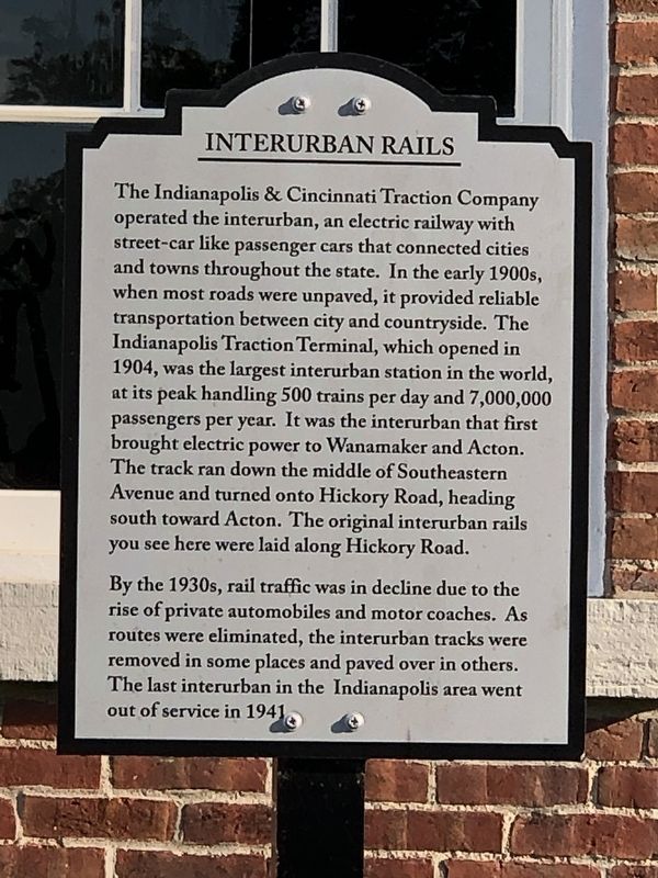 Interurban Rails Historical Marker