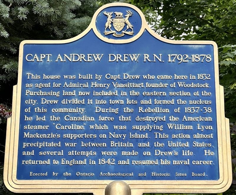 Capt. Andrew Drew, R.N., 1792-1878 Historical Marker