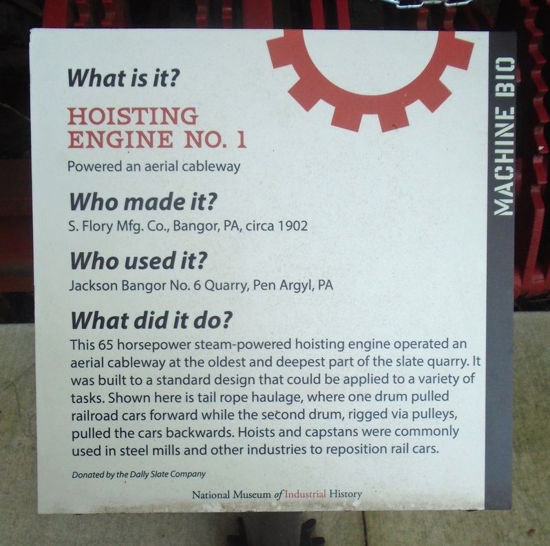 Hoisting Engine No. 1 Historical Marker