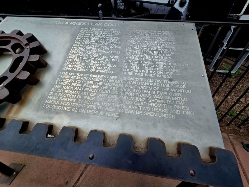 Manitou and Pike's Peak Cog Railway Historical Marker